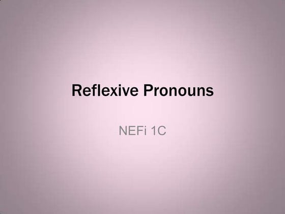 Reflexive Pronoun | PPT
