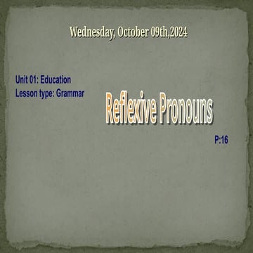 Reflexive pronouns PowerPoint Presentation | PPT