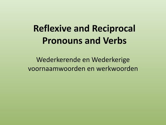 Reflexive Pronoun | PPT