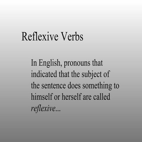 Reflexive verbs | PPT