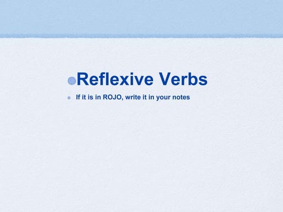 Reflexive verbs - in French | PPT