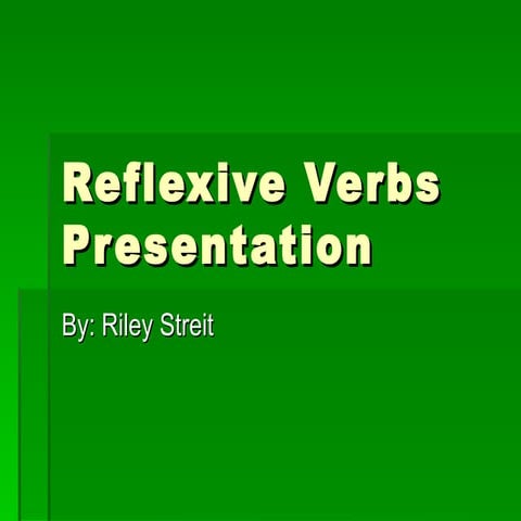 Reflexive Verbs | PPT