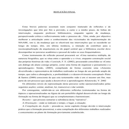 Reflexão final | PDF