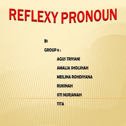 Reflexive pronouns ppt | PPTX