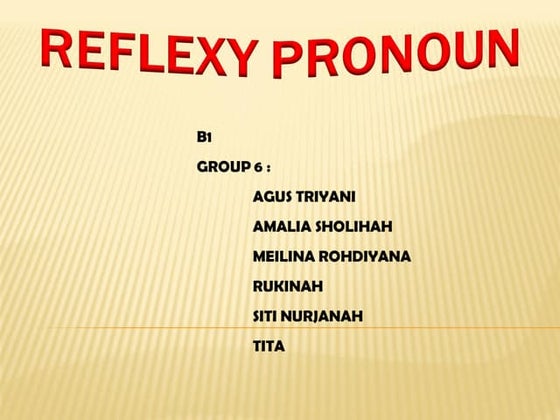 Reflexive Pronoun | PPT