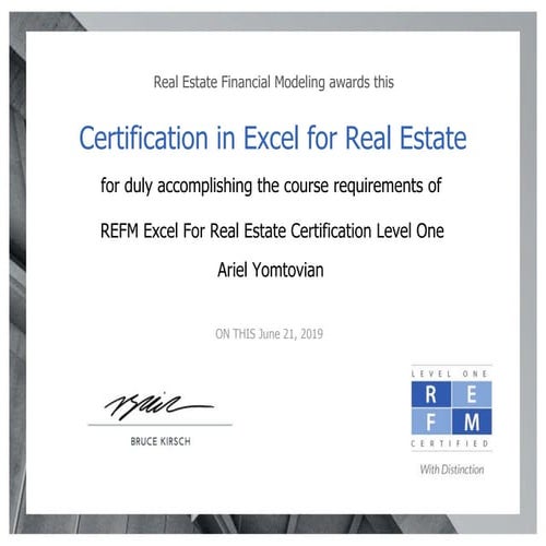 REFM Certificate | PPT