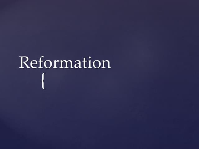 The reformation | PPT