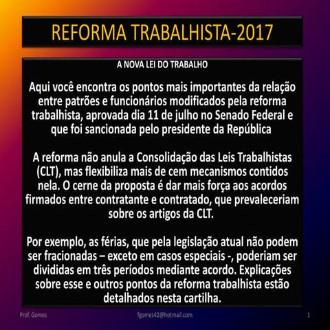 Reforma trabalhista 2017 | PPT