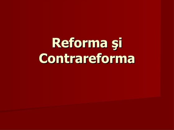 Reforma şi contrareforma | DOCX