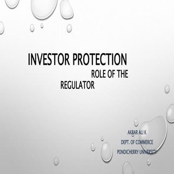 Reforms to protect the investors | PPTX