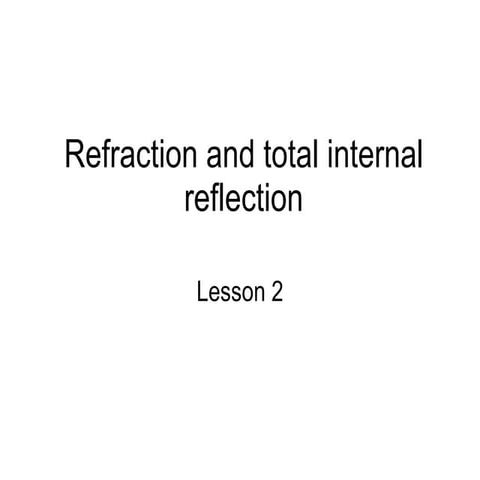 Refraction And Total Internal Reflection Internet | PPT