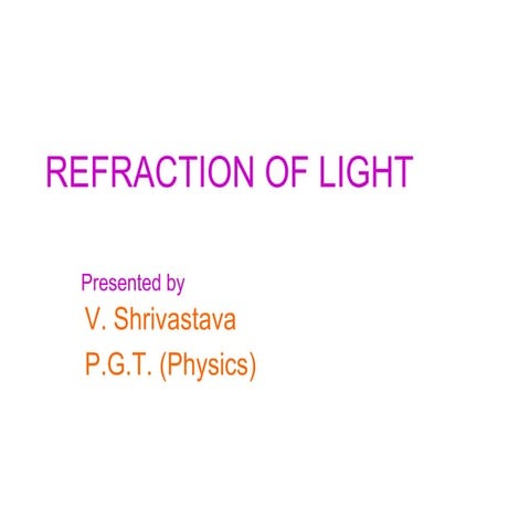 Refraction of light | PPT