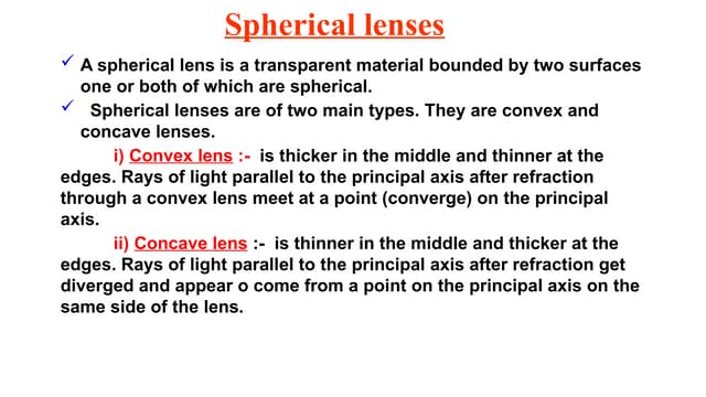 Optics: Refraction of Light in Lenses | PPTX
