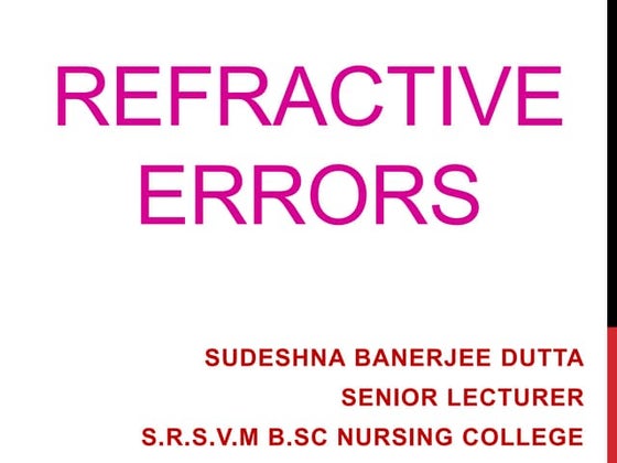 Disorders of the eye | PPT