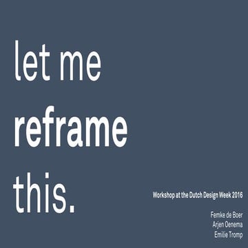 Reframing Studio - Designing Behaviour | PDF | Parenting | Family and Relationships