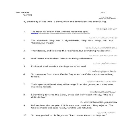 Refreshed al-Quran (al-Qamar).docx | Islam | Religion & Spirituality
