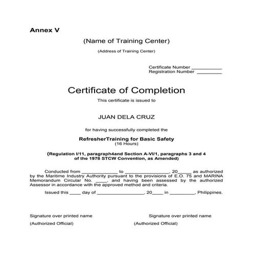 Refresher certificate (1) | PDF
