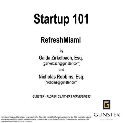 Refresh Miami Start Up 101 | PPT