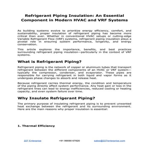 Refrigerant Piping Insulation_ An Essential Component in Modern HVAC ...