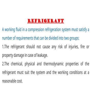 Designation of various Refrigerant selection | PPTX