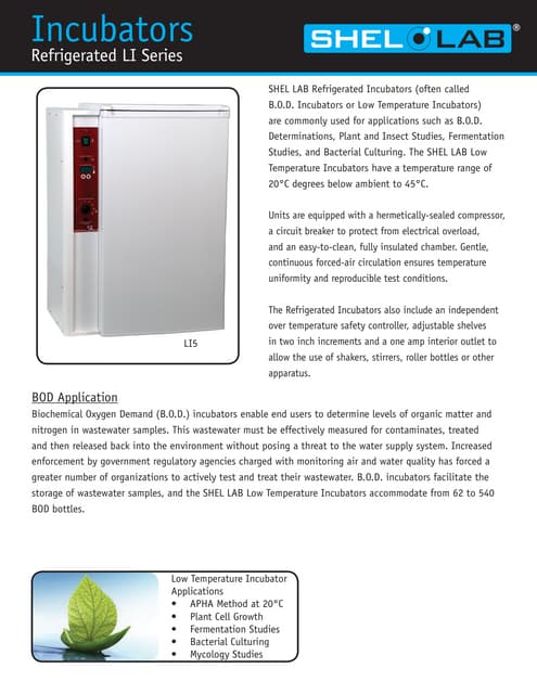 SHEL LAB Incubator Catalog | PDF