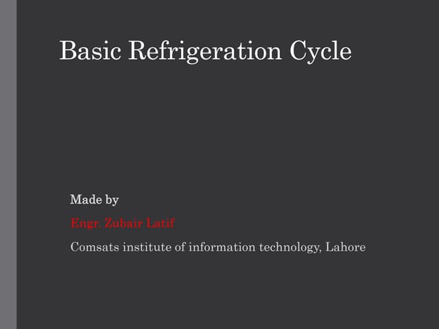 Basic refrigeration cycle . | PPTX
