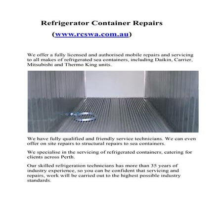 Refrigerator container repairs | PDF