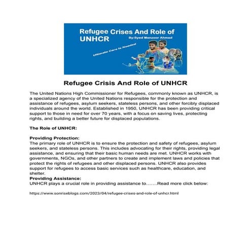 Refugee Crisis And Role of UNHCR.pdf