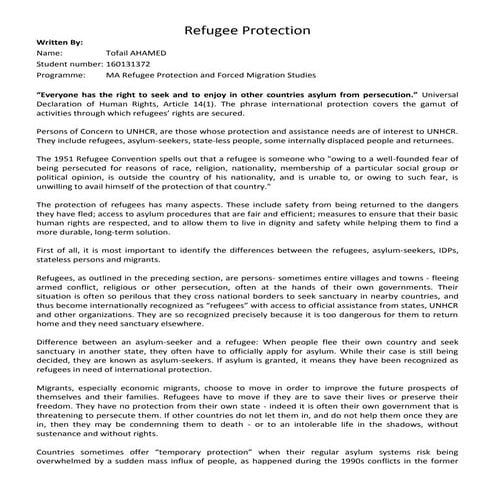 Law of refugee | PPTX