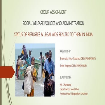 Status of Refugees and Legal Aids related to them in India | PPTX