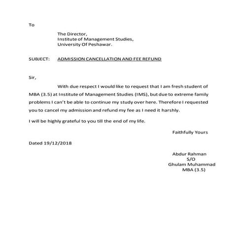 Refund of fees | DOCX