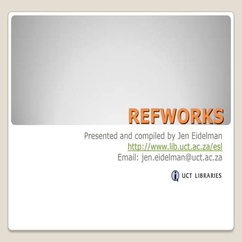 RefWorks Create Bibliography | PPT