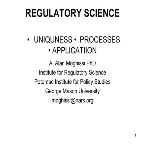 Regulatory Science Jan 8 Cafe Scientifique | PDF