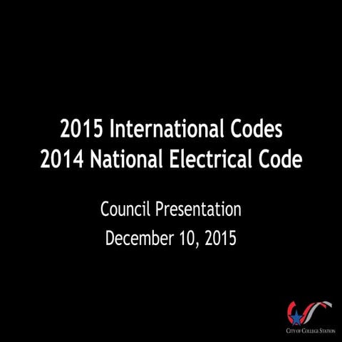2015 International Codes, 2014 National Electrical Code | PPT