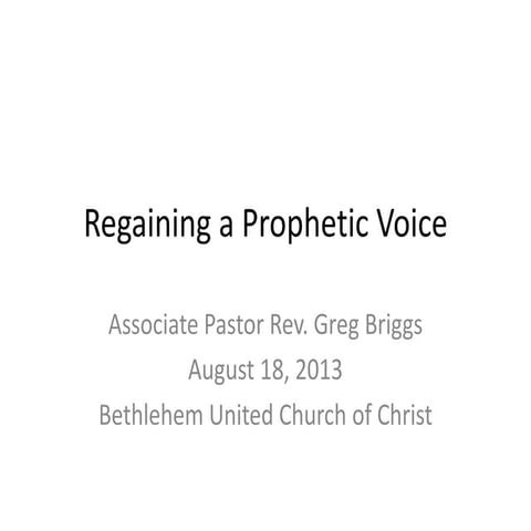 Regaining a prophetic voice | PPTX | Christianity | Religion & Spirituality