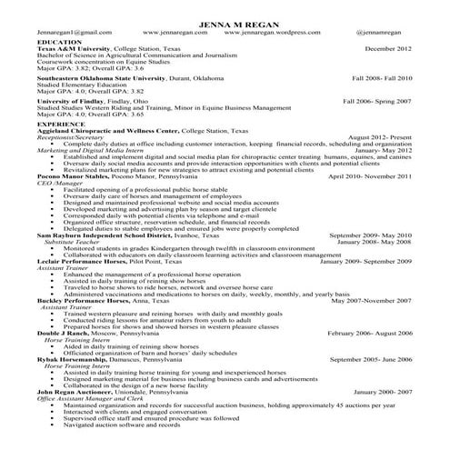 Resume (Equine) | PDF