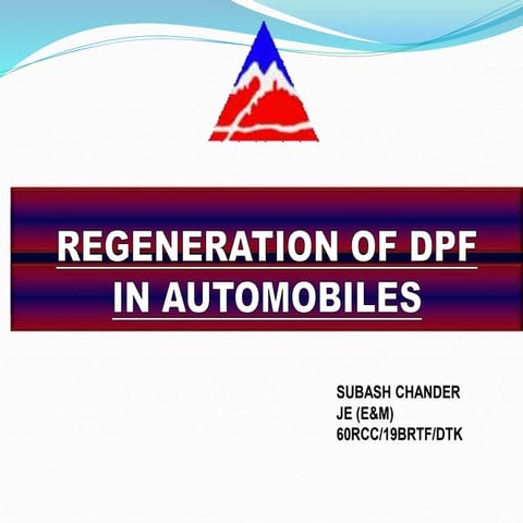 Regeneration of Diesel Particulate Filter in Automobile | PPT