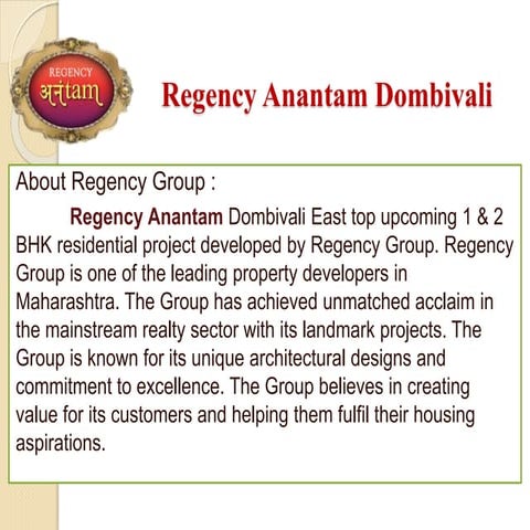 Regency Anantam Dombivali | PPT