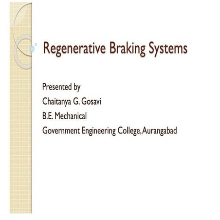 Regenerative Braking Systems | PDF