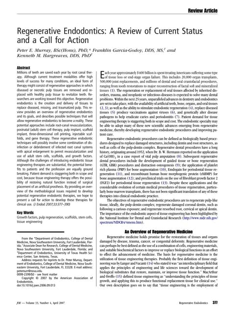 Regenerative endodontics & Revascularization | PPTX