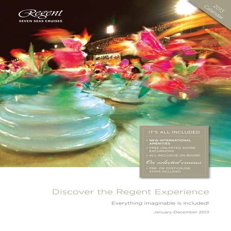 Calendario Regent 2013 | PDF | Cruises | Travel Type