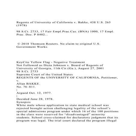Regents of University of California v. Bakke, 438 U.S. 265 (1978.docx