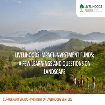 Livelihoods Impact Investment Funds: A few learnings and questions on ...