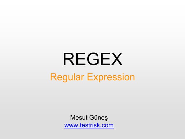 An Introduction to Regular expressions