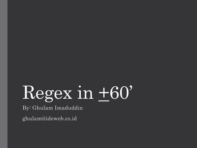 Regex intro | PPT Regex intro | PPT