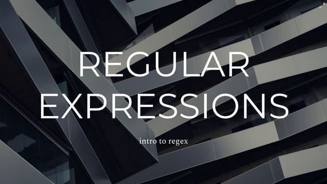 Regex - Regular Expression Basics | PPT Regex - Regular Expression Basics | PPT