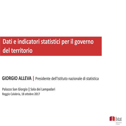 Giorgio Alleva, Dati e indicatori statistici per il governo del ...