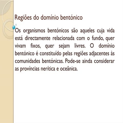Regiões do domínio bentónico.pptx-fisiologia vegetal | PPTX