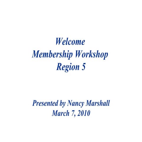 Northeast Region Membership Workshop | PPT | Social Networking | Internet