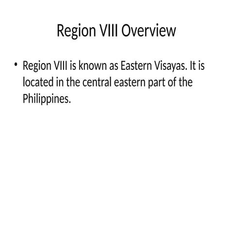 Region 8 EASTERN VISAYAS | DOCX